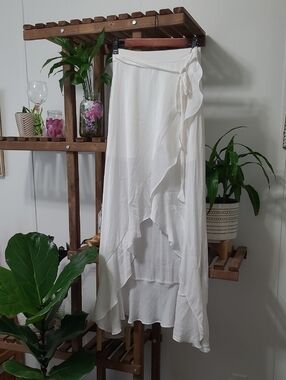 Naked Zebra | Skirts | Naked Zebra High Low Ivory Wrap Beach Vacation ...